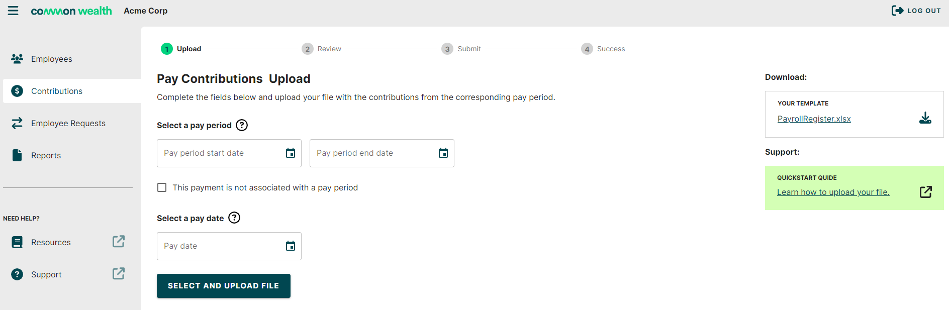 How to submit payroll contributions to the Employer Dashboard – my65+
